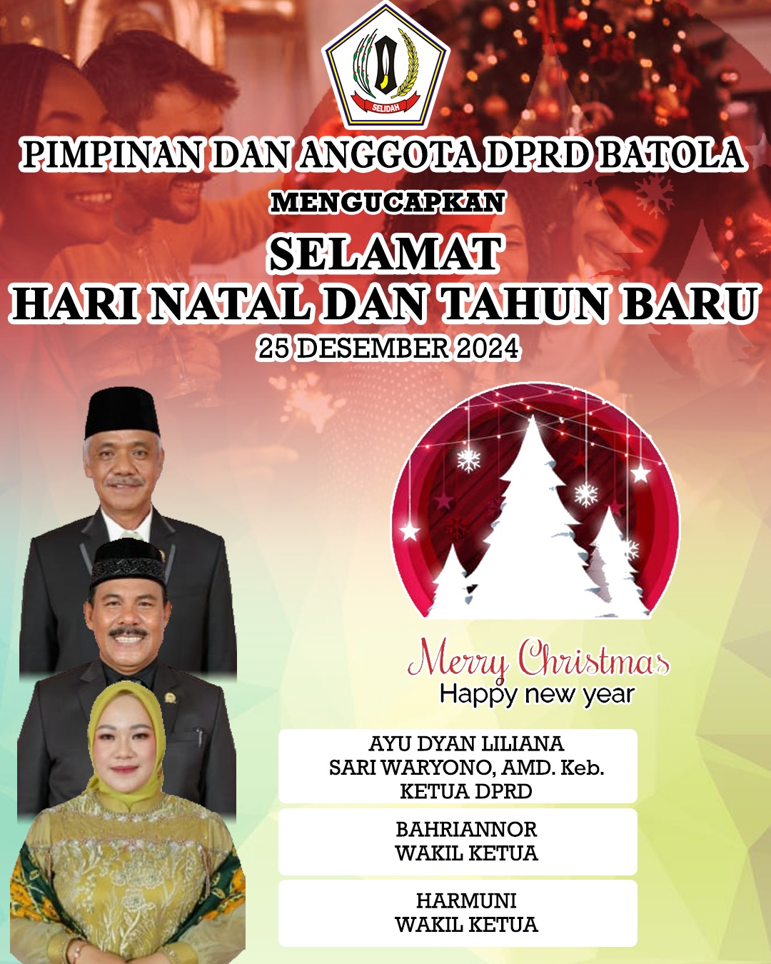 Pimpinan dan Anggota DPRD Batola Mengucapkan Selamat Hari Natal dan Tahun Baru 2025 ...